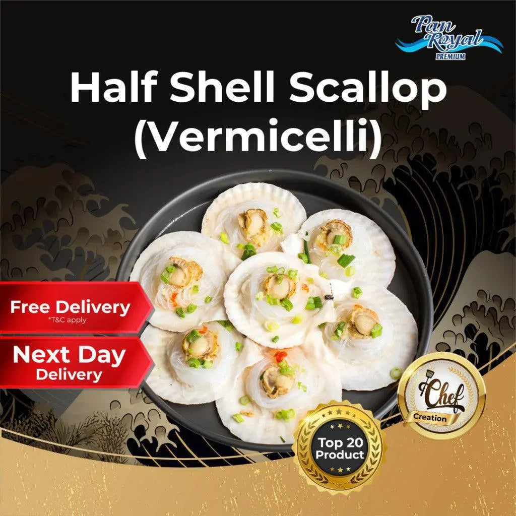[PAN ROYAL] Frozen Half Shell Scallop with Vermicelli 6 pcs – Pan Ocean ...